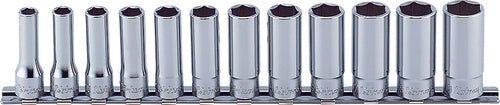 12 Piece 3/8 Sq. Dr. 6 point Metric Deep Chrome Socket set 8mm-19mm – Ko-ken USA