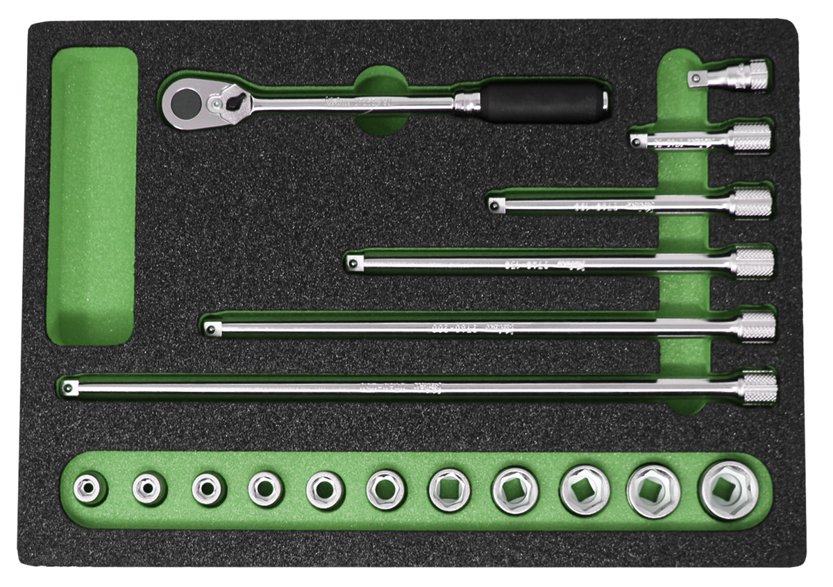 1/4" Sq. Dr. Nut Grip Socket Set in Foam - KO-1052 – Ko-ken USA