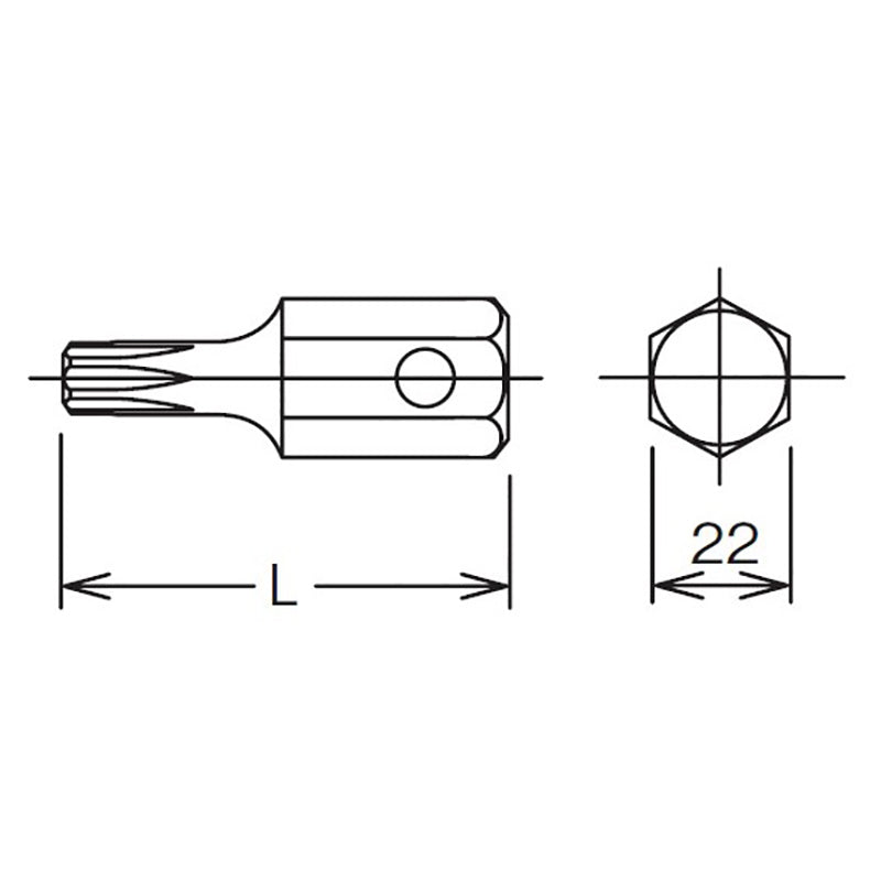 22mm Hex Dr. Bit TORX® T90 Length 60mm – Ko-ken USA
