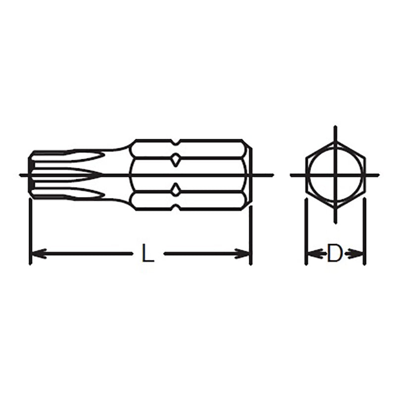 1/4 Hex Dr. TORX® T15 Bit - Length 25mm – Ko-ken USA