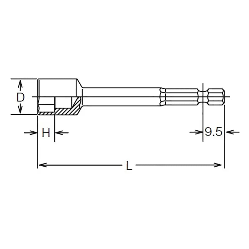1/4 Hex Dr. Nut Setter 12mm 6 point Length 100mm – Ko-ken USA
