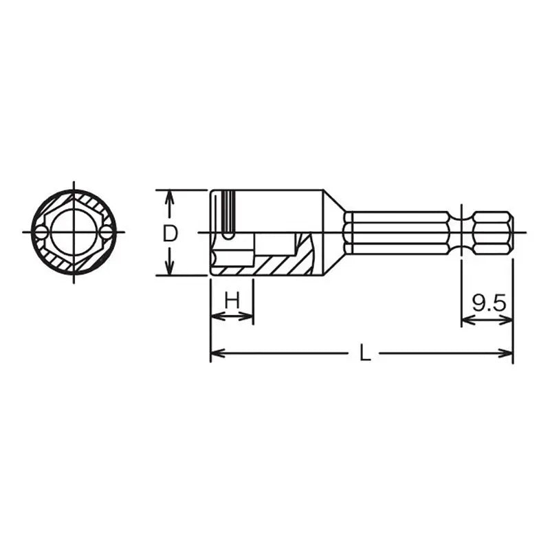 1/4 Hex Dr. Nut Setter 12mm Nut Grip Length 50mm – Ko-ken USA