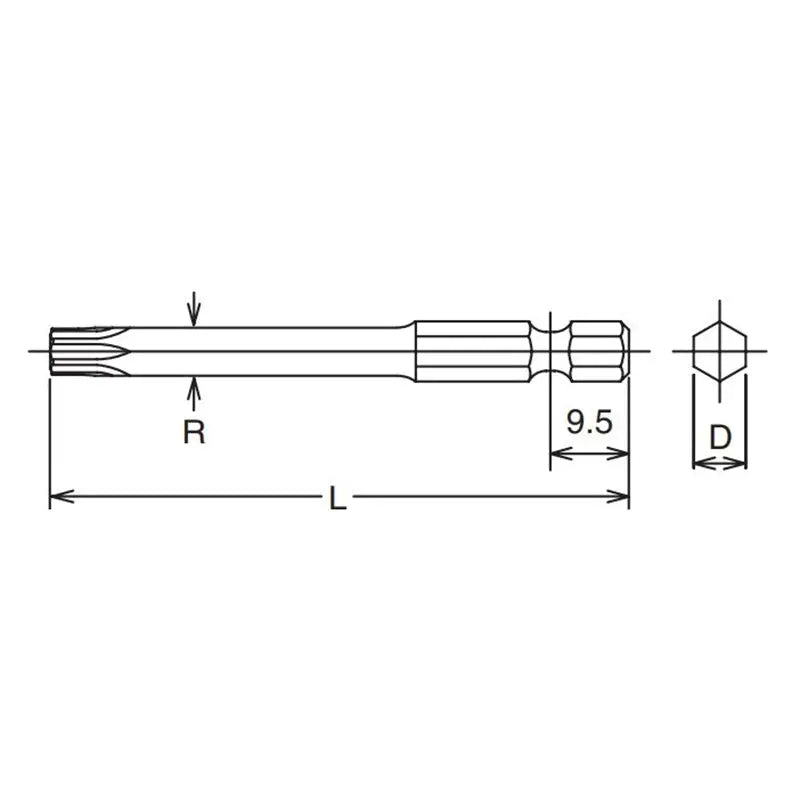 1/4 Hex Dr. Tamper-Resistant TORX® T20H Bit - Length 100mm – Ko-ken USA