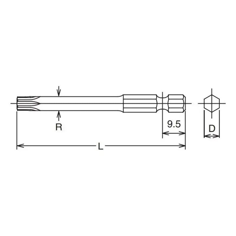 1/4 Hex Dr. TORX® T40 Bit - Length 150mm - Ko-ken USA