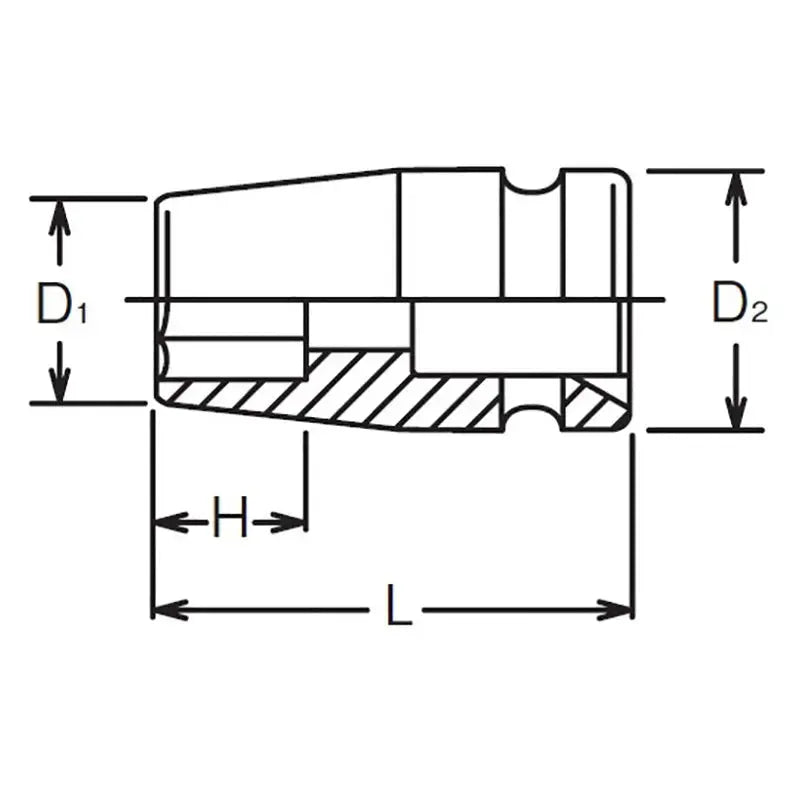 1/2 Sq. Dr. Socket 14mm 6 point Length 38mm – Ko-ken USA