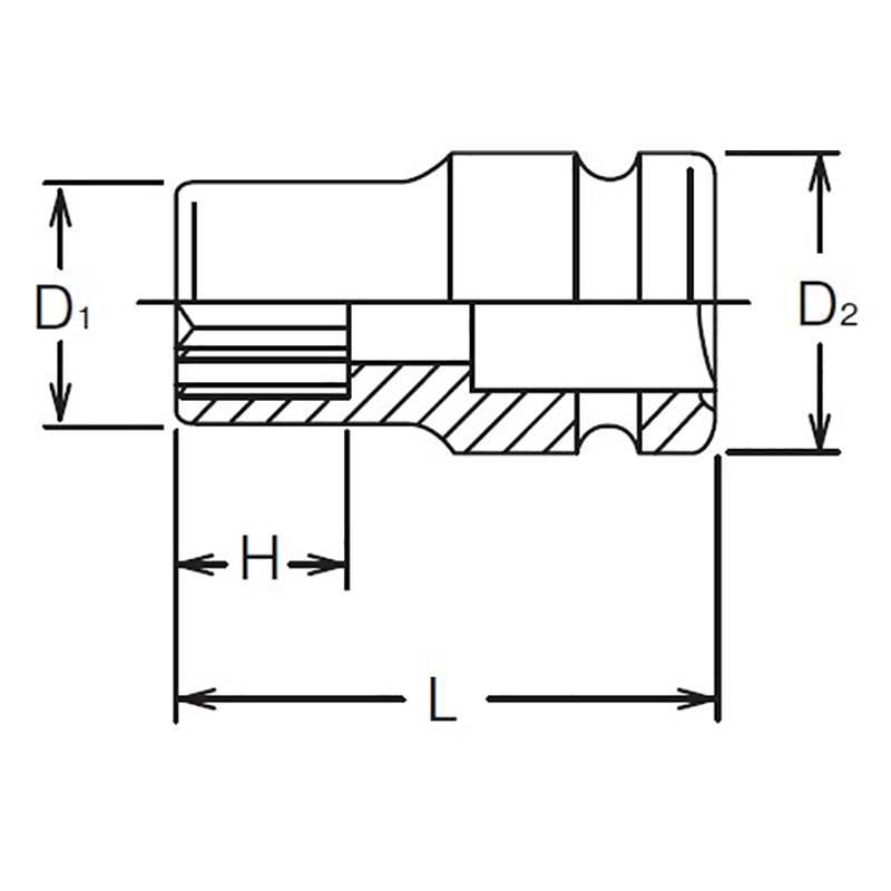 1/2 Sq. Dr. Socket 5/16 12 point Length 38mm Thin walled – Ko-ken USA