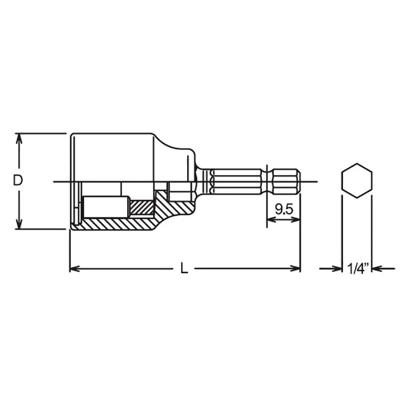 1/4 Hex Dr. Stud Setter 5/16 Length 66mm – Ko-ken USA