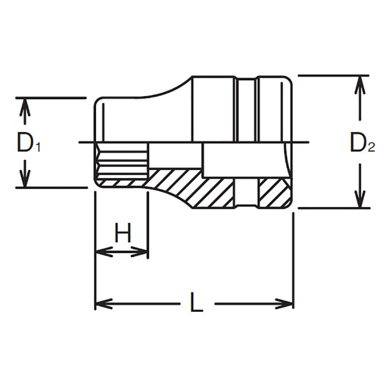 1/2 Sq. Dr. Socket 12mm 12 point Length 37mm – Ko-ken USA