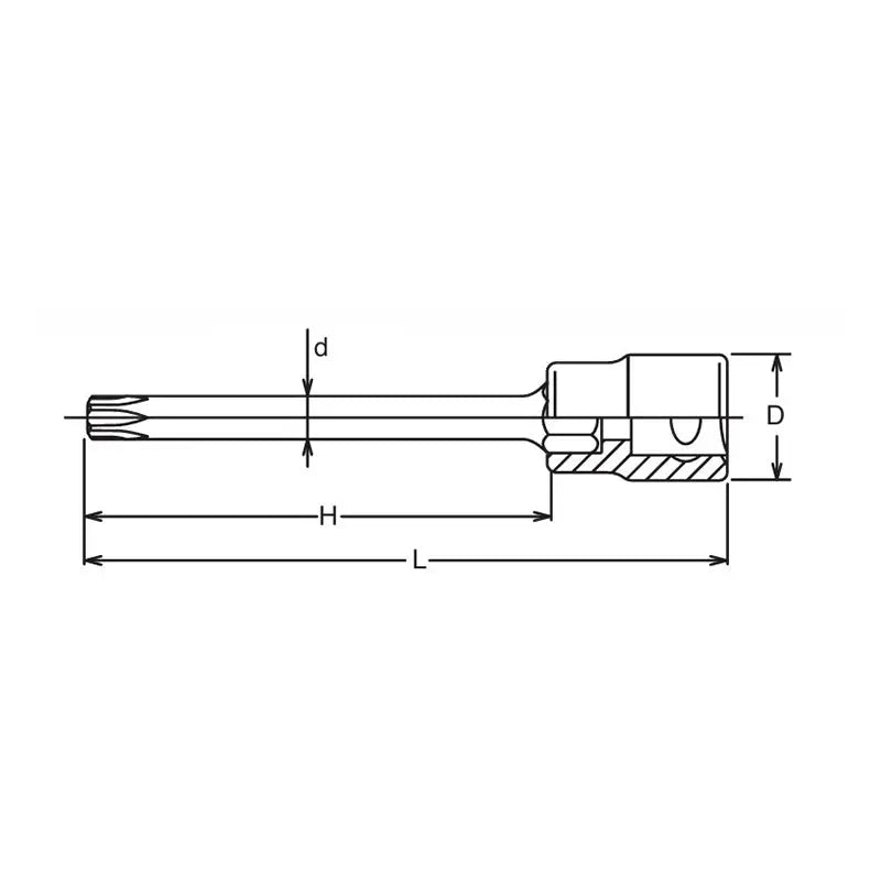 3/8 Sq. Dr. Round Shank Tamper-Resistant TORX® T25H - Length 100mm – Ko ...