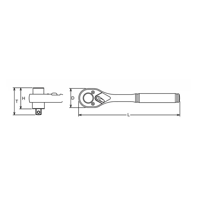 3/8 Sq. Dr. Torque Ratchet 25Nm Length 178mm For Spark Plug - Ko-ken ...