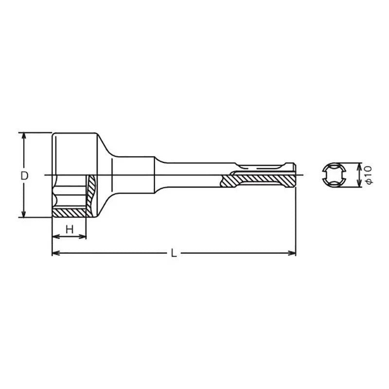 Hammer Drill Shank 24mm 6 point 100mm For Construction site – Ko-ken USA