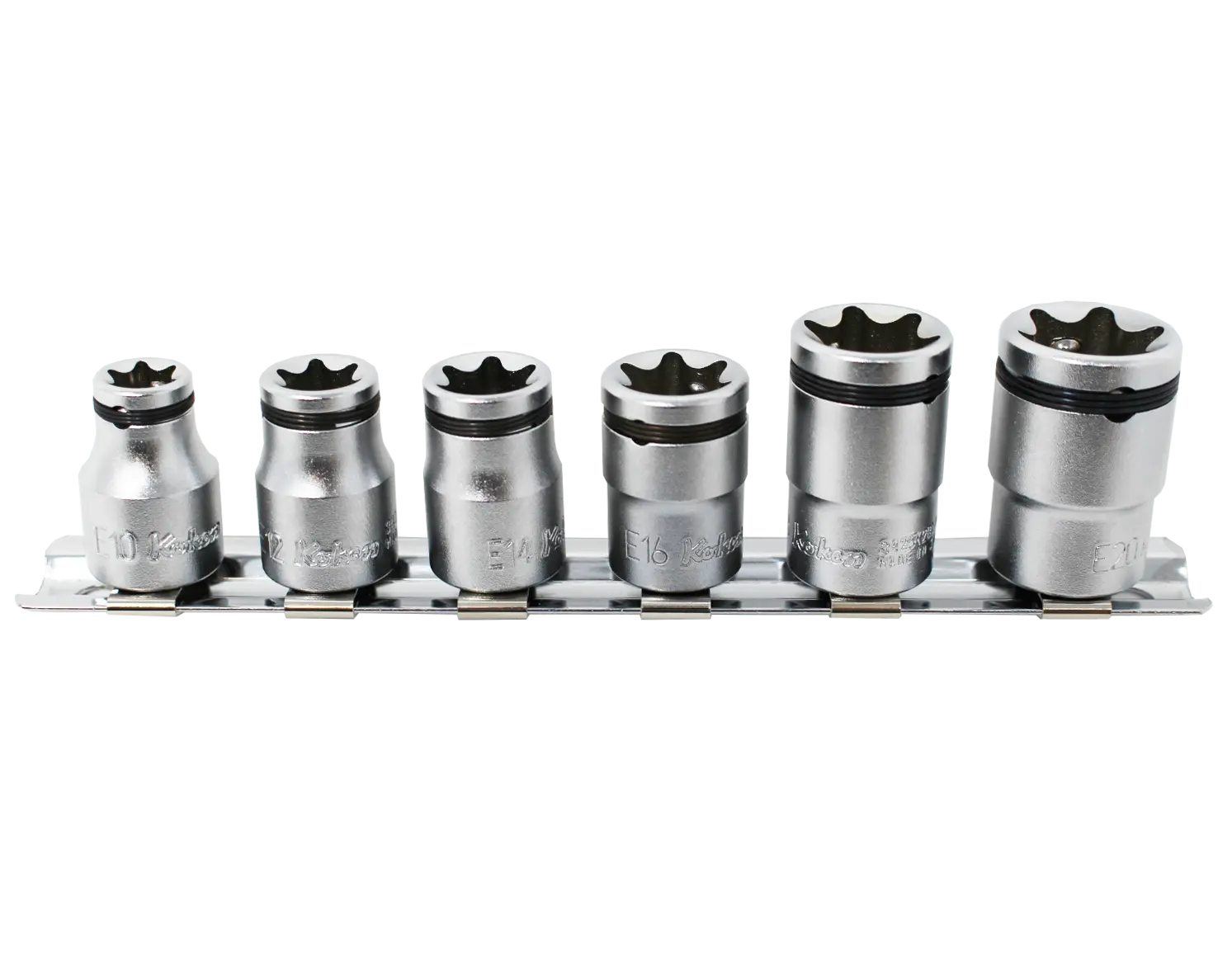 3/8 Sq. Dr. 6 Piece NUT GRIP® TORX® Socket set E10-E20 – Ko-ken USA