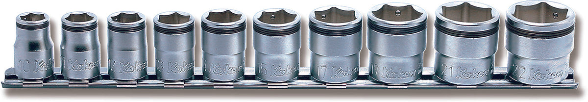 3/8 Sq. Dr. Socket set 10mm-22mm Nut Grip 250mm 10 pieces – Ko-ken USA