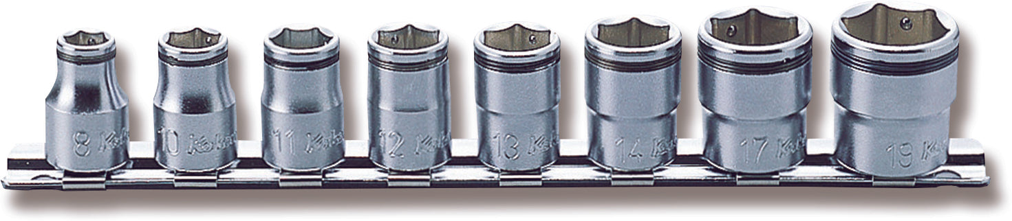 3/8 Sq. Dr. Socket set 8mm-19mm Nut Grip 200mm 8 pieces – Ko-ken USA