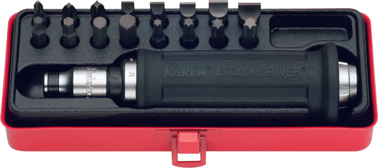 1/2 Sq. Dr. Attack Driver Set Rubber Grip 18 pieces - Ko-ken USA